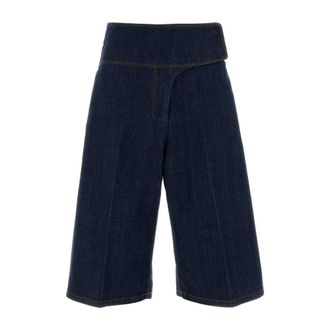 Ami Femme, Shorts, Bleu, Taille: W27 Short Bermuda Ceintur&eacute; Enveloppant