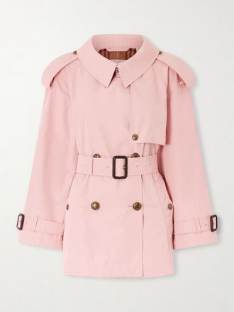Burberry Fitzrovia Doppelreihiger Trenchcoat Aus Baumwollpopeline Mit G&uuml;rtel - Pink