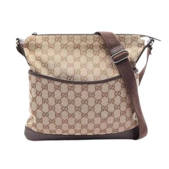 Gucci Sac bandouli&egrave;re en toile et cuir Pre-owned GG - Femme - Pre-owned - Beige - Taille: ONE Size