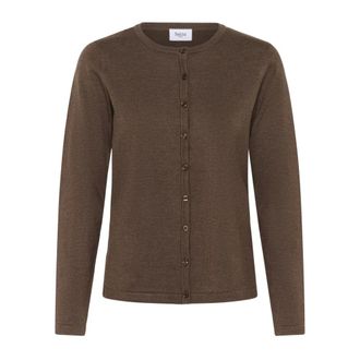 Saint Tropez Femme, Pulls, Brun, Taille: 42 FR R-Neck Cardigan Fondue Fudge Melange