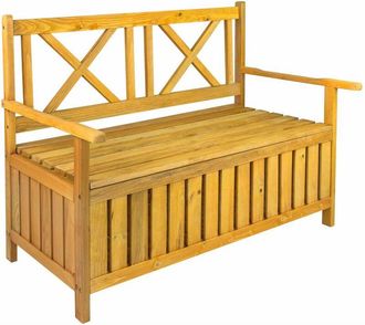 Dema Gartenbank Truhenbank Parkbank Bank Sitzbank Davos 115x58x86 cm Gartentruhe