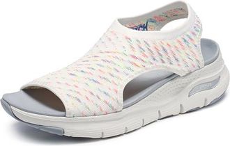 Skechers Arch Fit Catchy Wave Chaussures pour femme, Blanc/multicolore, 39 EU