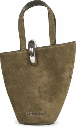 Jacquemus Femme, Sacs, Vert, Taille: ONE Size Sac Seau Mini en Daim Kaki