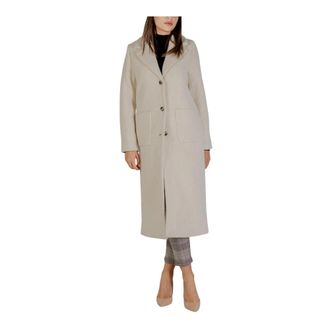 Ichi Wollmantel mit Knopfleiste - - Coats - Damen - Beige - S