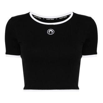 Marine Serre Femme, Tops, Noir, Taille: 38 FR Moon Embroidery Top