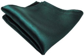 TigerTie Designer satin pochette en soie vert foncé unicolor - Pochette 30 x 30 cm - pochette pure soie