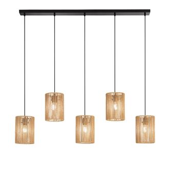 Luce-Ambiente-Design Tropikana Suspension with Five Lights with Natural Paper Diffuser