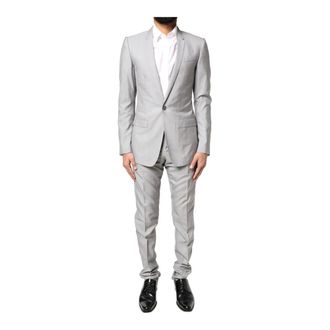 Dolce & Gabbana Grauer Wollseiden Anzug - - Suits - Herren - Grau - XS