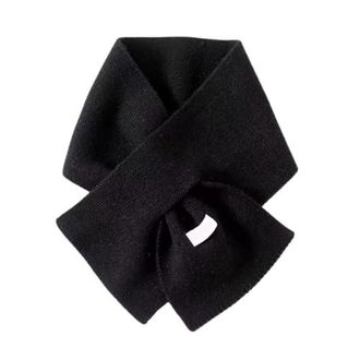 Generic &Eacute;charpe tricot&eacute;e de couleur unie douce pour lhiver, tendance, &eacute;l&eacute;gante, sensation chaude, ch&acirc;le pour femme &agrave; porter au quotidien, Noir, taille unique