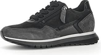 Gabor Femme Baskets, Dame Baskets Basses,Semelle int&eacute;rieure Amovible,Chaussure &agrave; Lacets,Chaussure de Sport,Gris (Dark-Grey/Graphit/Schwarz) / 40,39 EU / 6 U