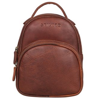 STILORD Seda Lederrucksack Damen klein im stilvollen Vintage-Look Leder Rucksack Damen Cityrucksack Mini Rucksack aus Echtleder, Farbe:kara - cognac
