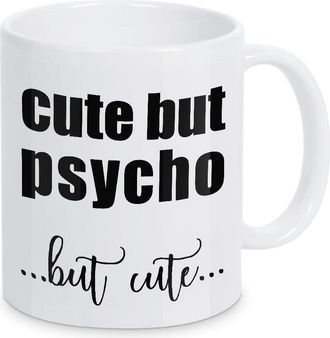 artboxONE Tasse Cute but Psycho 2 von AB1 Edition - Kaffeetasse Typografie
