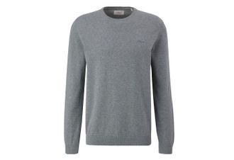 s.Oliver Rundhalspullover Casual (1-tlg) mit gesticktem Logo, Feinstrick, Crew-Neck, 1 St&uuml;ck