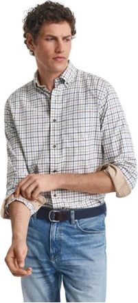 GANT Homme, Chemises, Bleu, Taille: L Regular Fit Tattersall Checked Twill Shirt