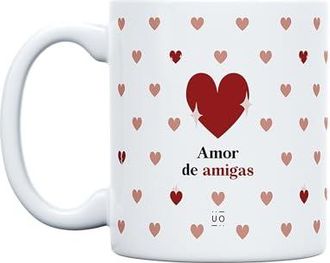 UO Tasse mit Aufschrift Love of Friends, originelles Geschenk f&uuml;r Freunde, 350 ml, Keramik