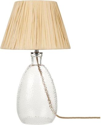 Beliani Lampe de Chevet en Verre Transparent 54 cm avec Abat-Jour en Papier Design Blanco