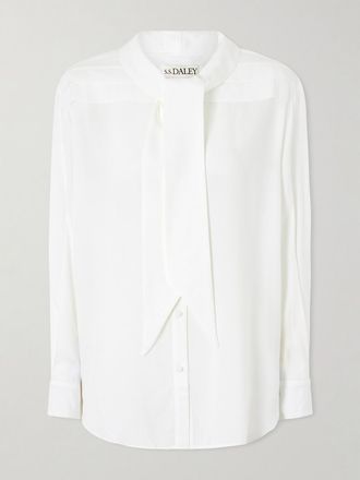 S.S. Daley Chemise En Soie &Agrave; Col Nou&eacute; Elspeth - &Eacute;cru