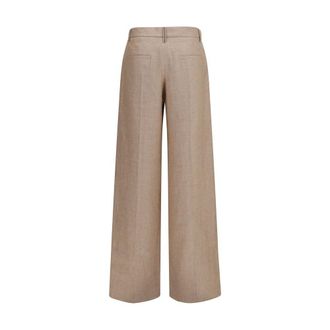 Brunello Cucinelli Womens Beige Linen Casual Pants