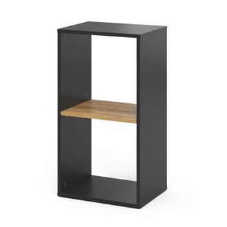 Vicco Bücherregal Tomy, Anthrazit/Goldkraft Eiche, 40 x 74 cm mit 2 offenen Fächern