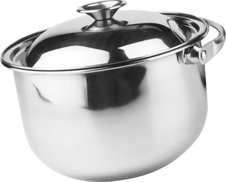 BESPORTBLE 24cm Edelstahl Suppentopf mit Deckel Mehrzweck K&uuml;chentopf f&uuml;r Gas und Induktionsherde mit Griff und Flachem Boden f&uuml;r Schnelle W&auml;rmeverteilung