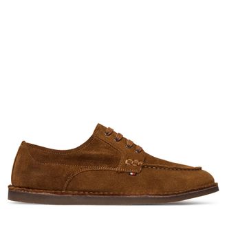 Tommy Hilfiger Halbschuhe Tommy Hilfiger Stitchdown Suede Derby FM0FM05841 Braun
