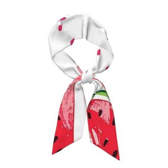 Generic &Eacute;charpe past&egrave;que color&eacute;e pour femme - &Eacute;charpe tour de cou pour sacs &agrave; main - Rayures color&eacute;es - Bandeau en satin de soie pour le sport, le yoga et le 