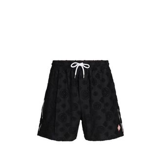 Casablanca Short jacquard monogramm&eacute; en coton m&eacute;lang&eacute;