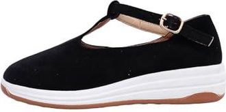 Generic Chaussures compens&eacute;es pour femme - Confortables et d&eacute;contract&eacute;es - Bout rond - Couleur unie - Tendance - Antid&eacute;rapantes - Avec sangle &agrave; boucle - Loisi