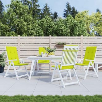 vidaXL Lot de 4 Coussins de chaise de jardin Coussin de si&egrave;ge de Jardin &agrave; dossier haut vert vif vidaXL