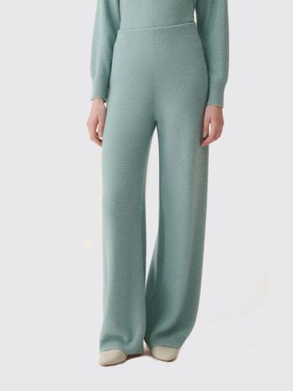 Fabiana Filippi Pantalon large en maille de laine et soie &agrave; taille haute