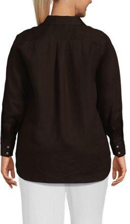 Lands End Leinenbluse, Damen, Größe:56-58 plus, Braun, Leinen, by Lands End