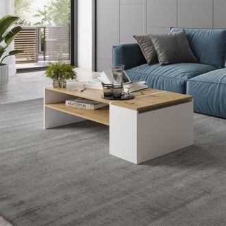 Vicco Couchtisch Rubby, Artisan Eiche/Wei&szlig;, 110 x 60 cm