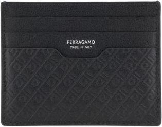 Ferragamo Homme, Accessoires, Noir, Taille: ONE Size Porte-cartes embl&eacute;matique en cuir