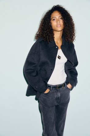 Gerard Darel Blouson en laine double face - ASTI - anthracite