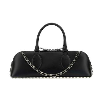 Valentino Garavani Stilvolle Lederhandtasche - - Bags - Damen - Schwarzk - ONE SIZE