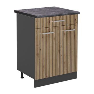 Vicco Meuble cuisine R-Line, Ch&ecirc;ne Artisan, 80 cm, pt Anthracite