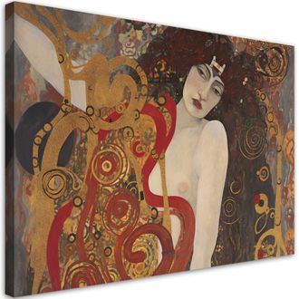 Feeby Bild Auf Leinwand Gustav Klimt Akt Frau 90x60 cm 1 tlg Schlafzimmer Modern Vlies Leinwandbilder Bild auf Leinwand Kunstdruck Wand Wanddeko Design Wohn