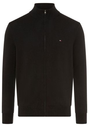 Tommy Hilfiger Strickjacke ESSENTIAL COTTON ZIP THRU mit Logostickerei