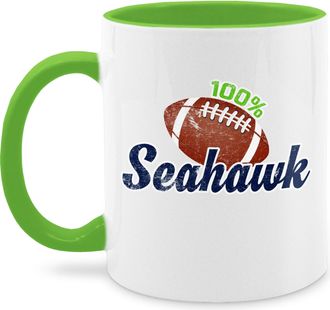 Shirtracer Tasse Tassen 325ml - Deko Hobby Geschenk - 100% Seahawk - 325 ml - Hellgr&uuml;n - football fanmug football/seahawks kaffeetasse american gl&uuml;hweintassen mu