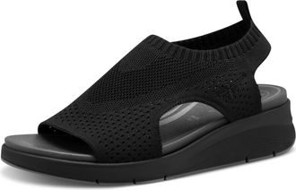 Tamaris Comfort Damen Sandalen mit Absatz Elastisch Vegan, Schwarz (Black), 40 EU