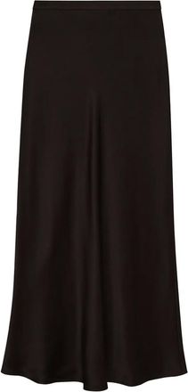 Anine Bing jupe mi-longue Bar en soie - Marron