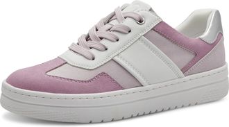 Marco Tozzi Damen Sneaker flach mit Dicker Sohle Vegan, Mehrfarbig (White/Berry), 39 EU