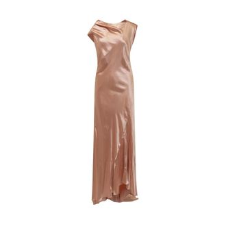Alberta Ferretti Femme, Robes, Rose, Taille: 40 FR Robe Longue Asym&eacute;trique en Satin