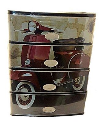 Great Plastic Tolles Kunststoff Stylo 4 Schubladen Set mit Kristall vorne verzierte Motorrad, schwarz, 63 Stück