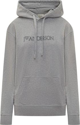 J.W.Anderson Femme, Sweatshirts et sweats &agrave; capuche, Gris, Taille: 40 FR Sweat &agrave; capuche avec logo brod&eacute;
