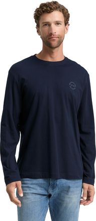 Tom Tailor Herren 1048584 Langarmshirt mit Print, 10668-Sky Captain Blue, 3XL