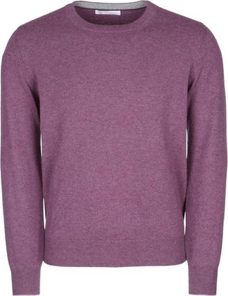 Brunello Cucinelli Homme, Pulls, Violet, Taille: S Cashmere Crewneck Sweater