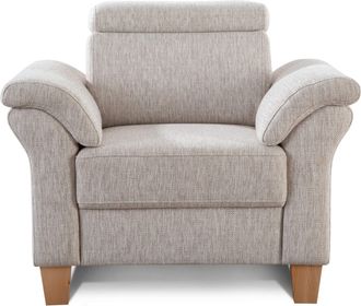 Cavadore Cavadore Sessel Ammerland inkl. Federkern und Kopfteilverstellung / Großer Polstersessel im Landhausstil / Passend zur Sofagarnitur Ammerland / 101 x 