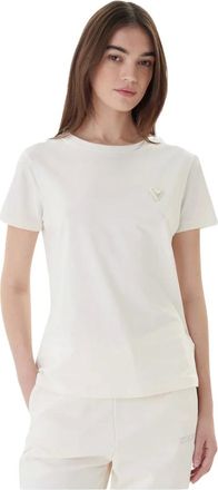 Guess Femme, Tops, Blanc, Taille: 38 FR Tshirt MC coton stretch