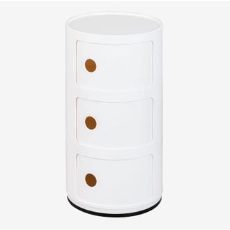 Sklum Table dappoint ronde Babel avec &eacute;tag&egrave;res SKLUM Blanc Cass&eacute;